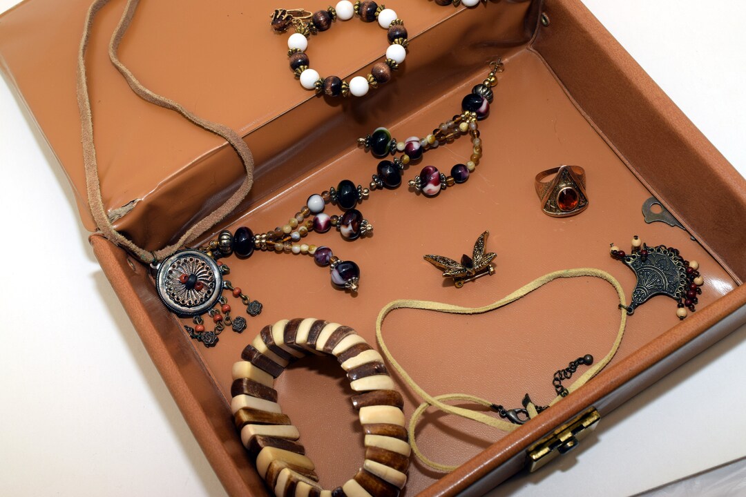 Vintage “my Treasures” Box and Assorted Jewelry - Etsy
