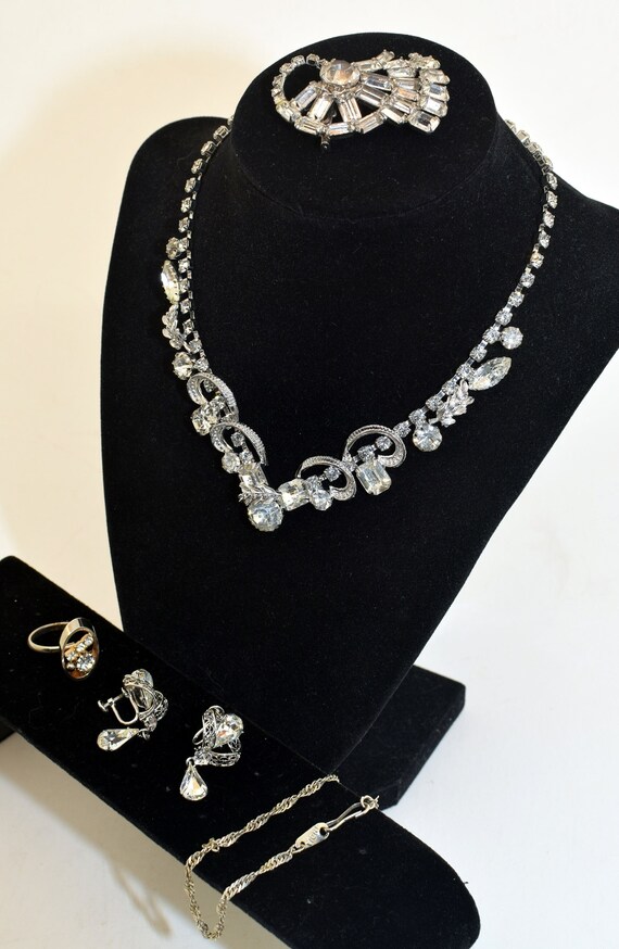 Vintage rhinestone set clear - Gem