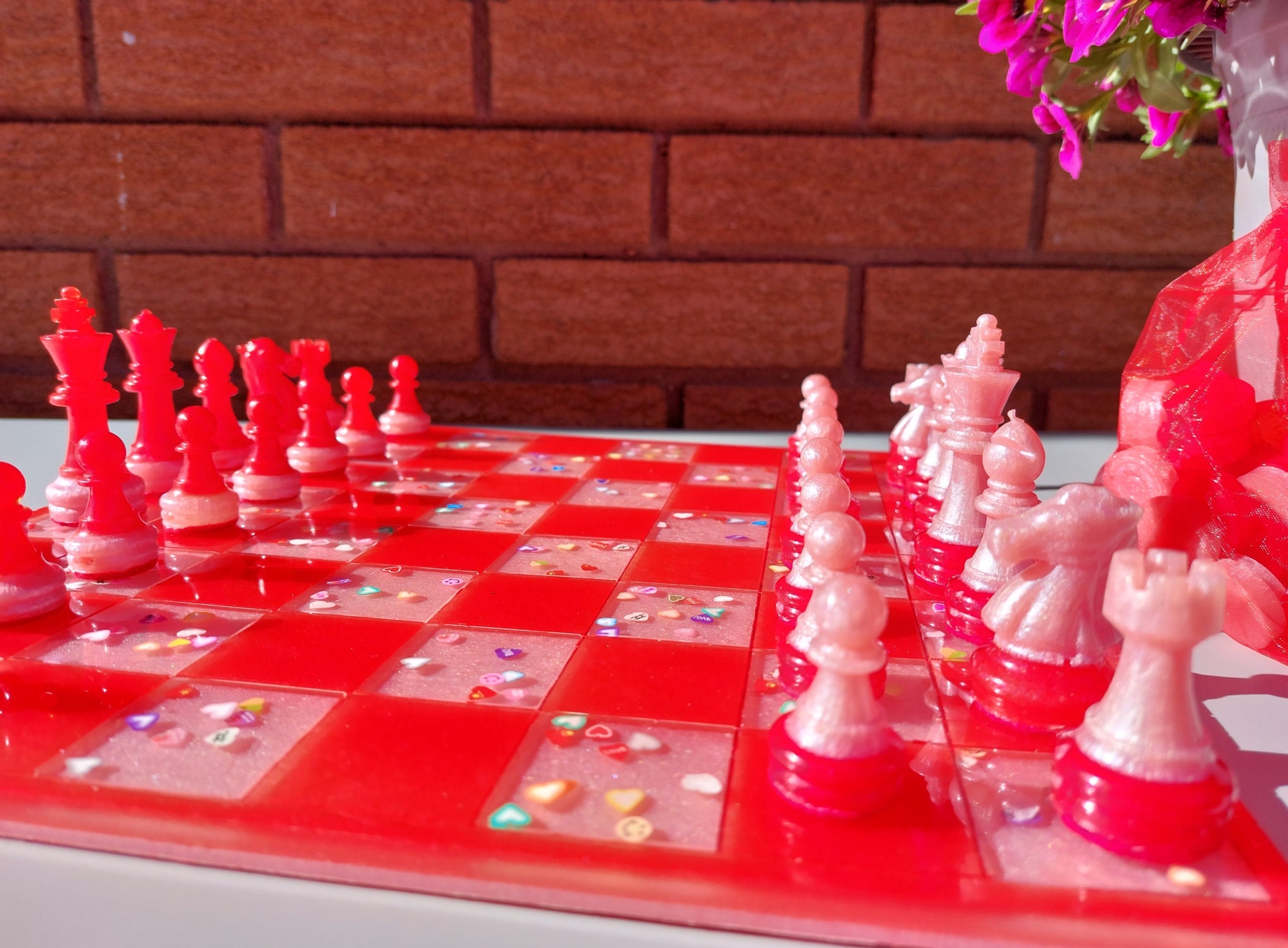 Handmade Chess and Checker Board Set - Etsy