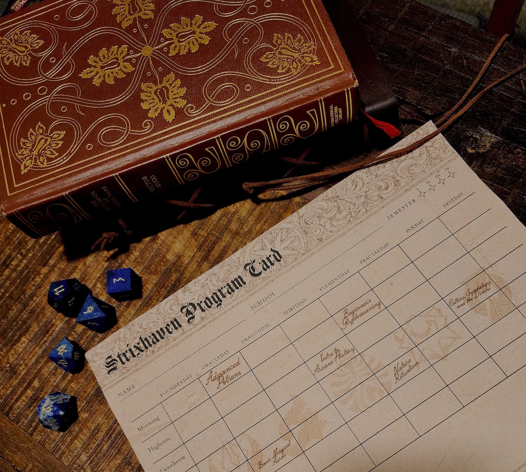 Strixhaven Schedule Sheet (DIGITAL DOWNLOAD) - Etsy