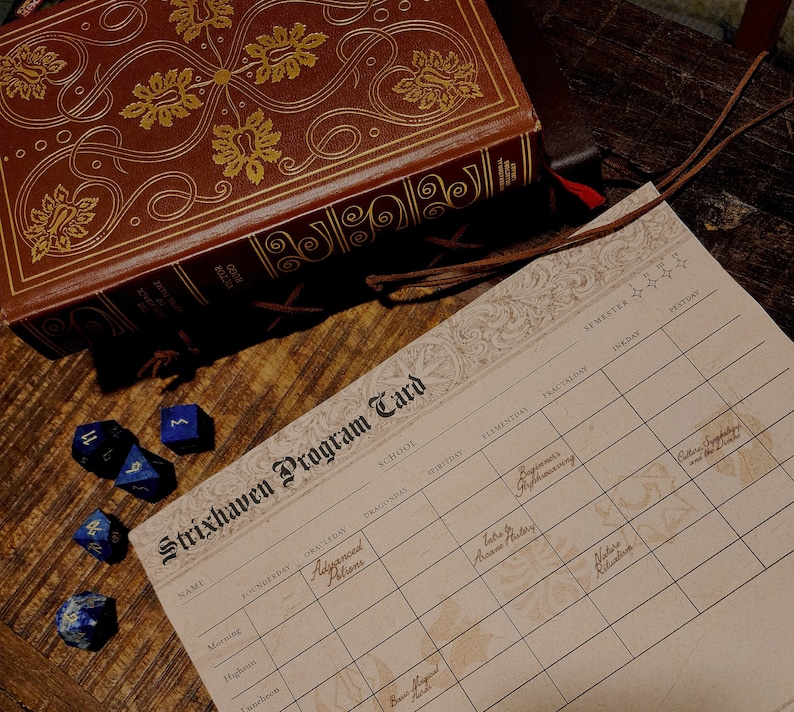 Strixhaven Schedule Sheet (DIGITAL DOWNLOAD) - Etsy