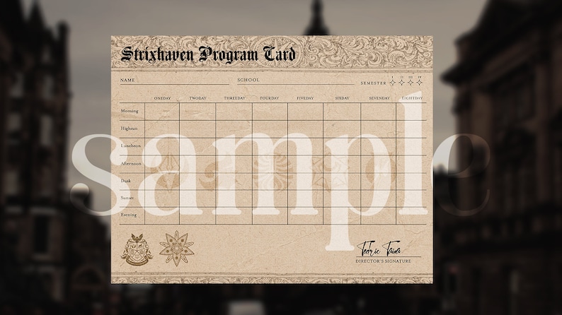 Strixhaven Schedule Sheet (DIGITAL DOWNLOAD) - Etsy