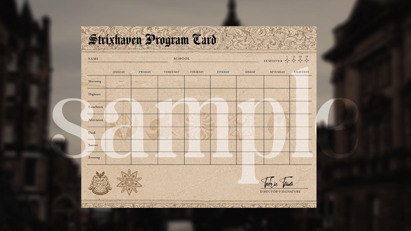 Strixhaven Schedule Sheet (DIGITAL DOWNLOAD) - Etsy