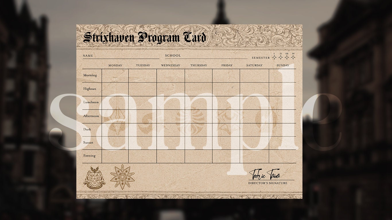 Strixhaven Schedule Sheet (DIGITAL DOWNLOAD) - Etsy