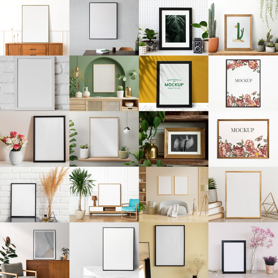 50 Frame Mockups Frame Mock up Bundle Modern Contemporary Photograph ...