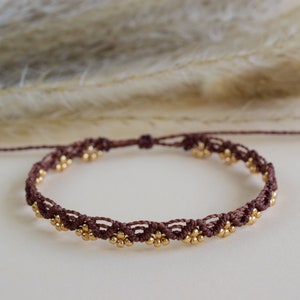 Macrame Anklet With Small Beads Boho Anklet Choose Your - Etsy