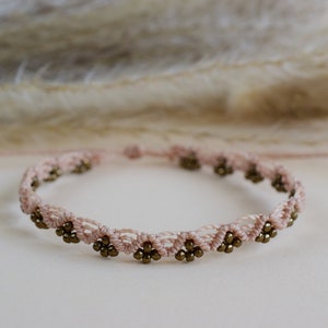 Macrame Anklet With Small Beads Boho Anklet Choose Your - Etsy