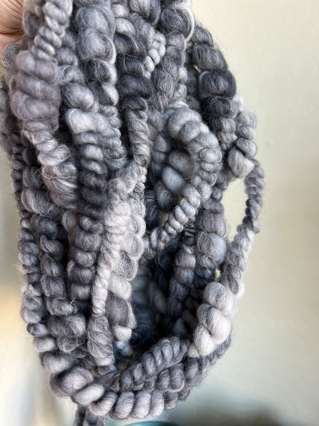 Art Yarn, Super Jumbo Yarn, Chunky Yarn, Gray Yarn, Blue Gray Yarn ...