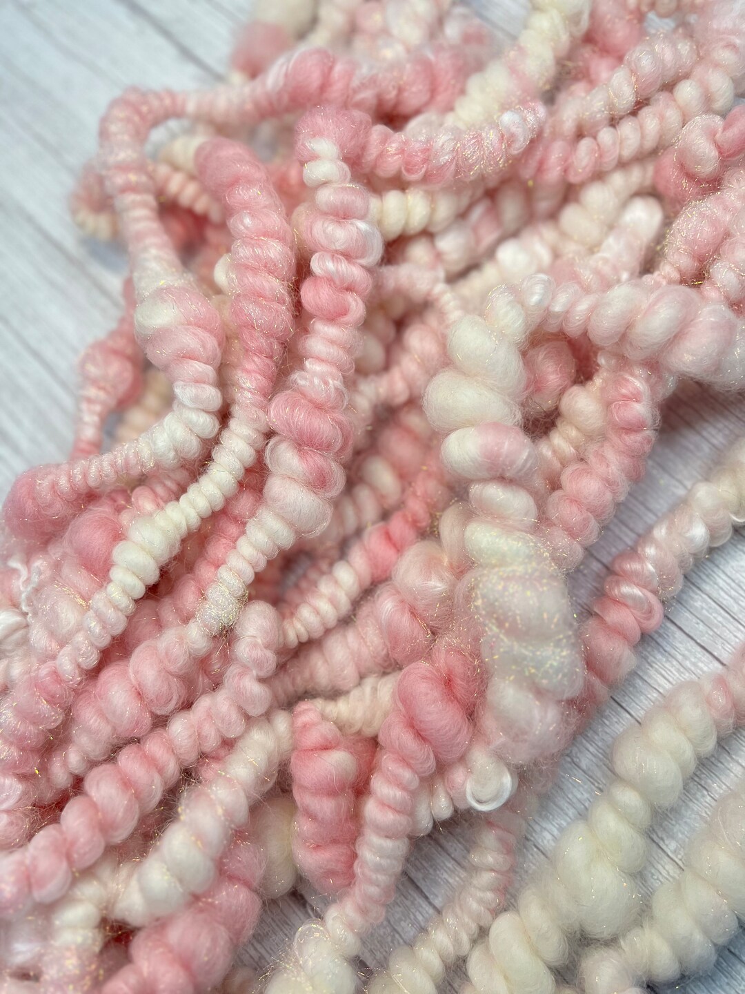 Handspun Art Yarn, Pink Art Yarn, Weaving Yarn, Corespun Yarn, Bulky ...
