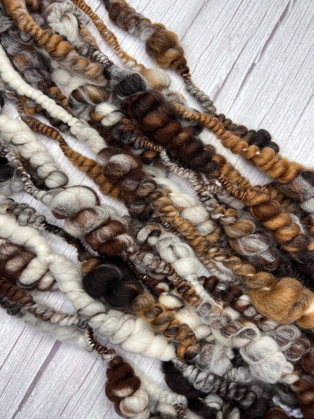 Art Yarn, Chunky Yarn, Brown Art Yarn, Jumbo Yarn, Beehive Yarn, Coiled ...
