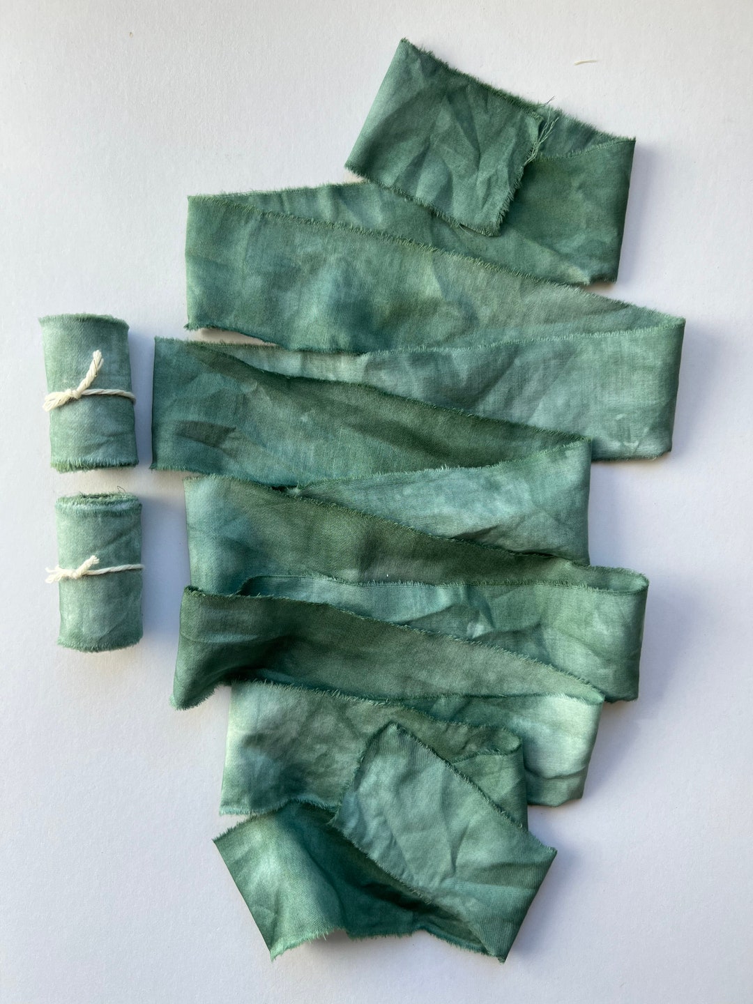 Hand Dyed Cotton Ribbon, Hand Torn Ribbon, Weaving Ribbon, Macrame ...