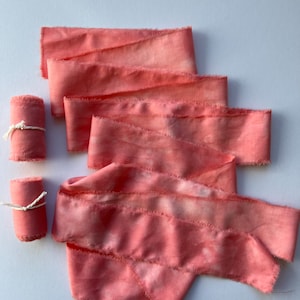 Hand-torn Hand-dyed Cotton Ribbon, Weaving Ribbon, Macrame Ribbon ...