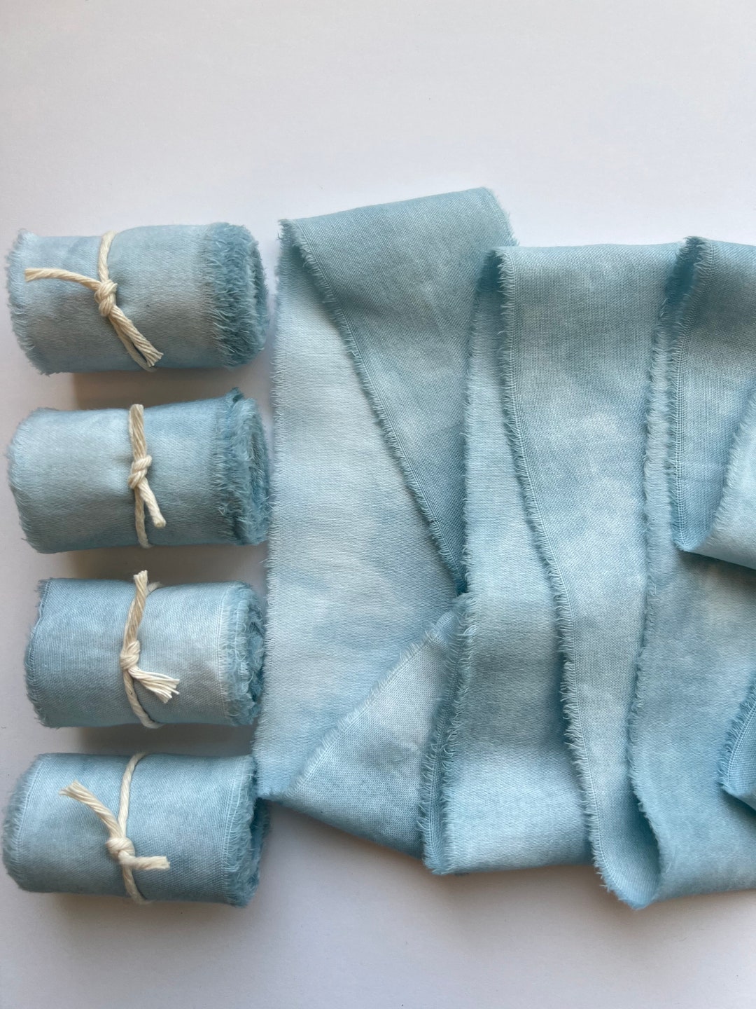 Hand Dyed Cotton Ribbon Hand Torn Ribbon Weaving Ribbon - Etsy