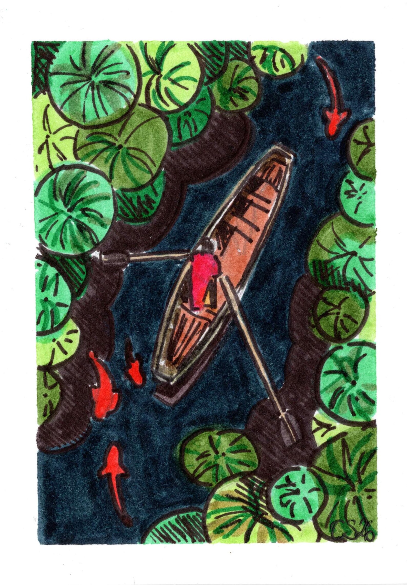 ACEO *art Card Original Koi Pond 2.5x3.5 - Etsy