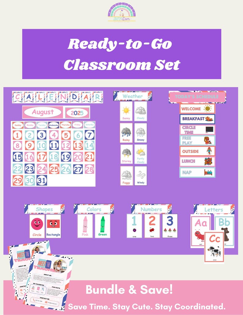 Editable Classroom Calendar Set: Months, Days, Weather - Canva Template ...