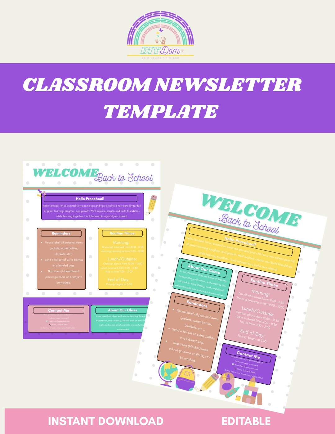 Preschool Welcome Flyer Template: Back to School, Editable Canva Design ...