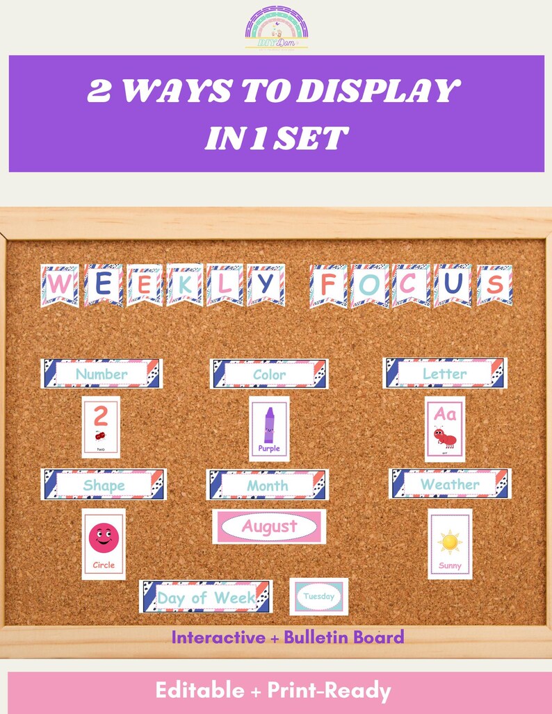 Editable Classroom Calendar Set: Months, Days, Weather - Canva Template ...