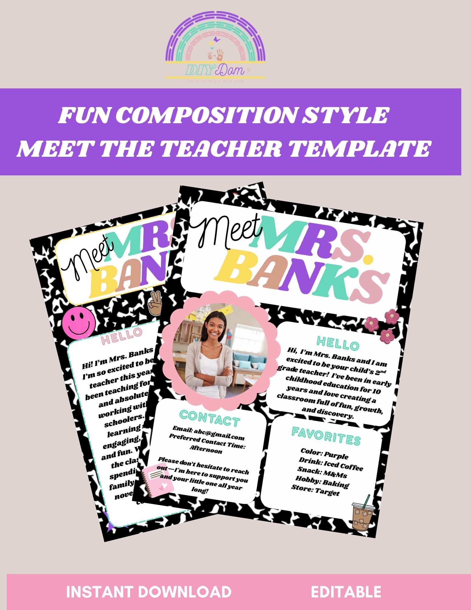 Meet the Teacher Template – Editable Back to School Canva Flyer | Fun ...