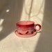 Ceramic Pink Watermelon Mug With Plate, Porcelain Cup, Handmade Coffee ...