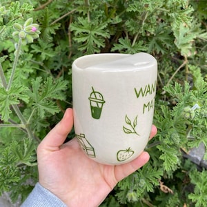 Pre-order Handmade Ceramic Matcha Travel Mug: Pottery Coffee Tea Sip ...
