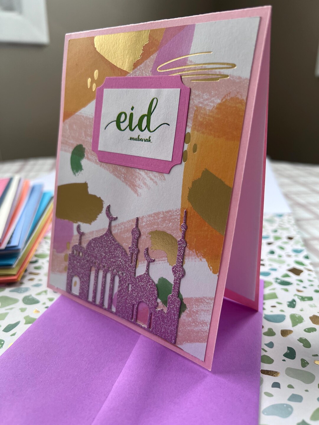 Luxury Handmade Eid Greeting Card | Islamic Greeting Card | Eid Mubarak ...
