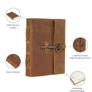 Vintage Leather Journal Recycled Paper Journal, for Notes, Notebook ...