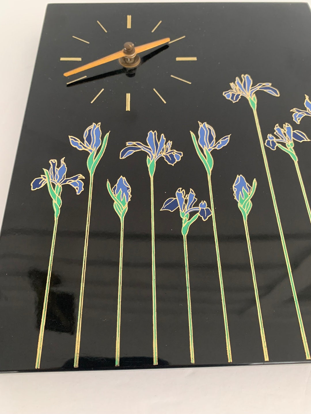 Vintage Rare Otagiri Blue Iris Wall Clock - Etsy