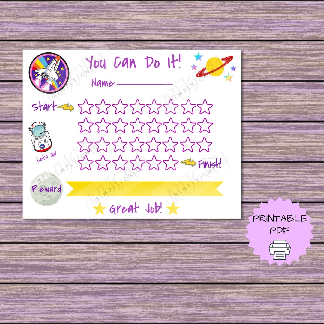 Kids Rewards Chart | Printable Reward Chart | Kid Goal Chart | Purple ...