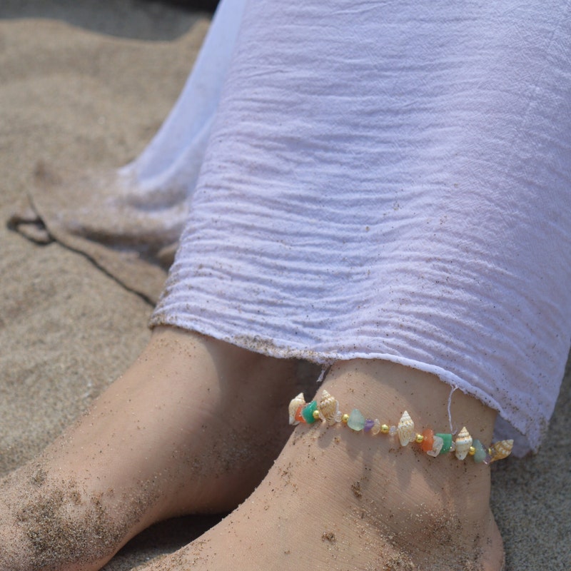 Seashell Anklet - Etsy