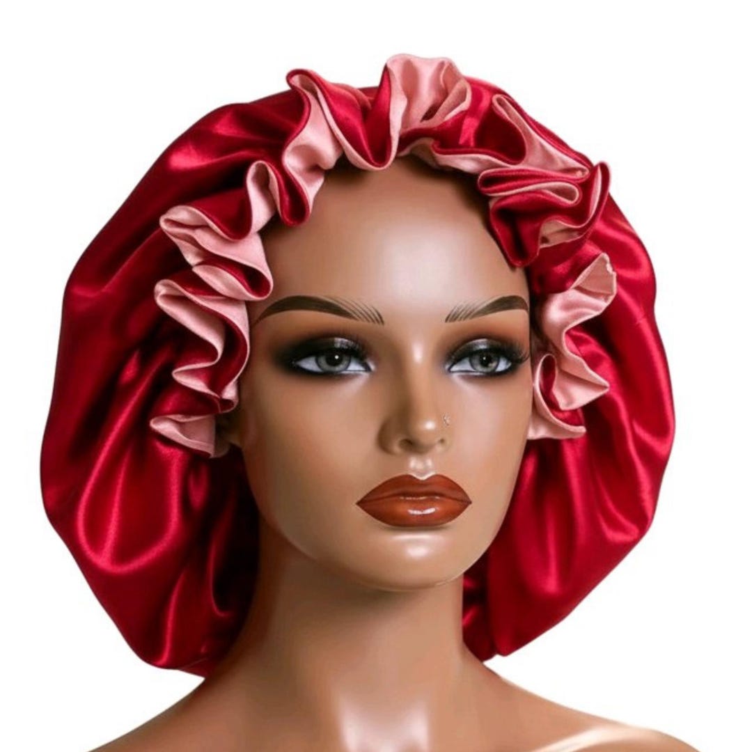 Reversible Satin Bonnet – Luxury Double-sided Hair Bonnet for Night ...