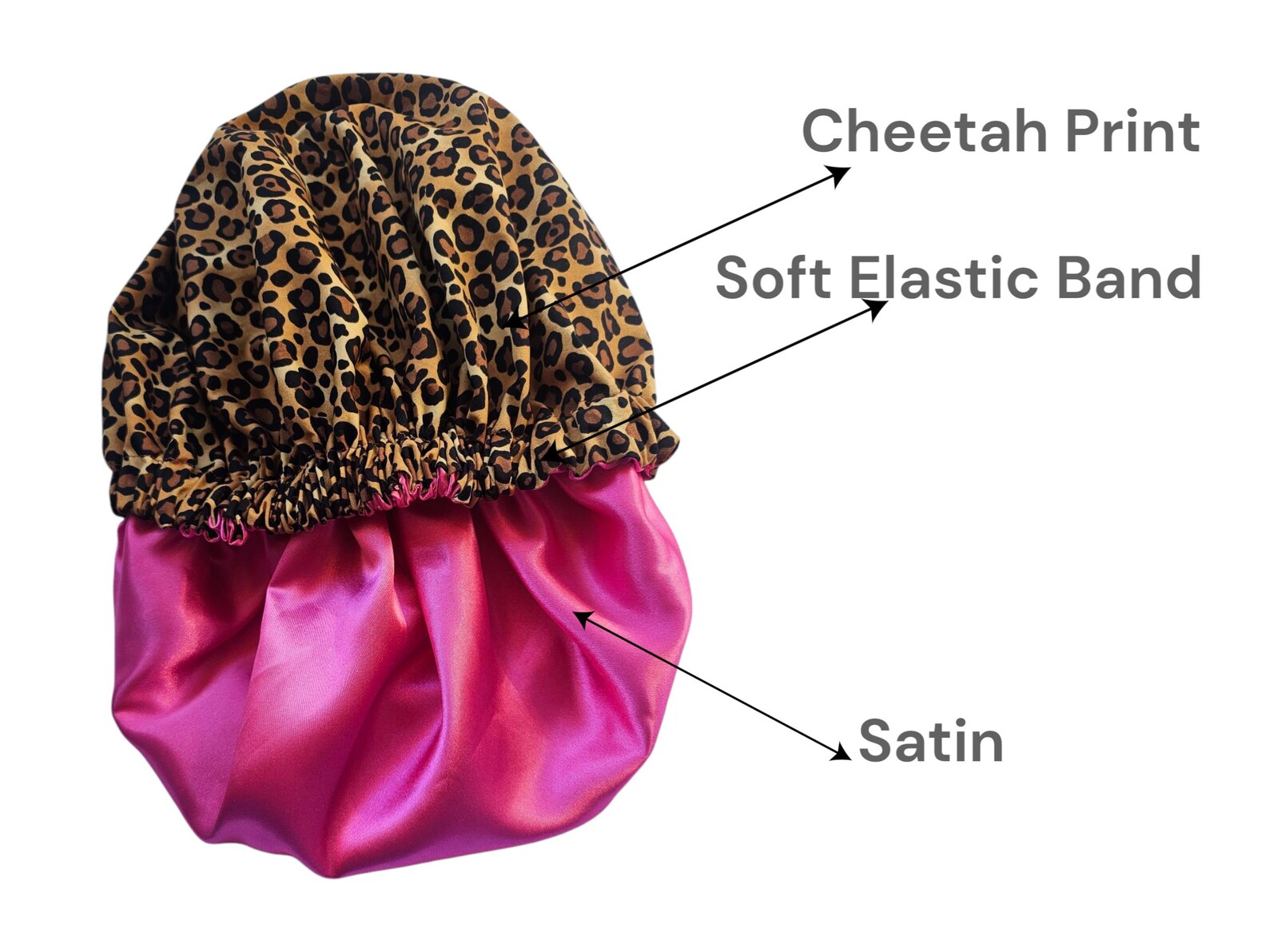 Cheetah/leopard 100% Satin Lined Bonnet | Large Double Layer Adult ...