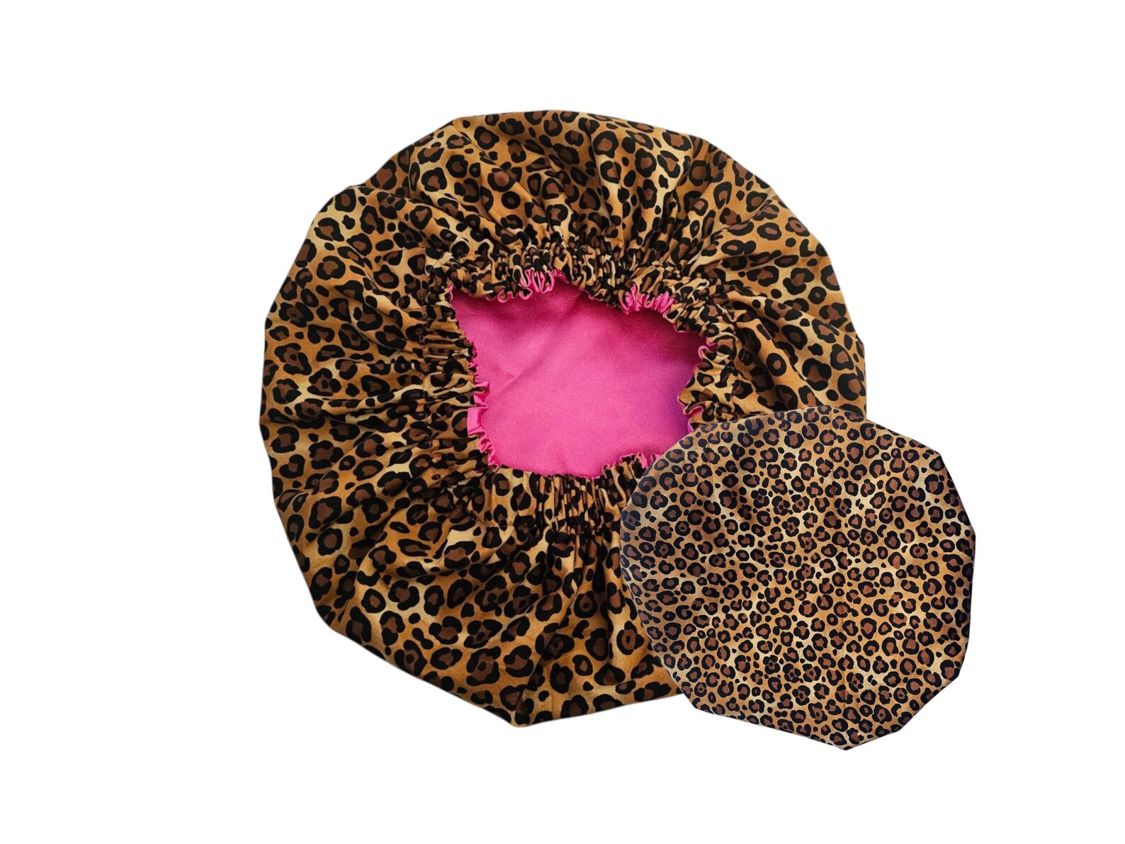 Cheetah/leopard 100% Satin Lined Bonnet | Large Double Layer Adult ...