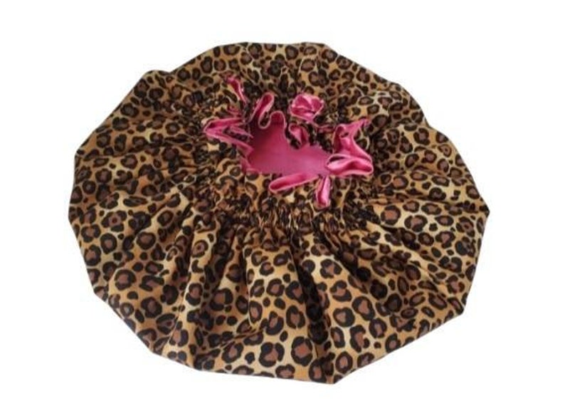 Cheetah/leopard 100% Satin Lined Ruffle Bonnet | Large Adult Bonnet for ...
