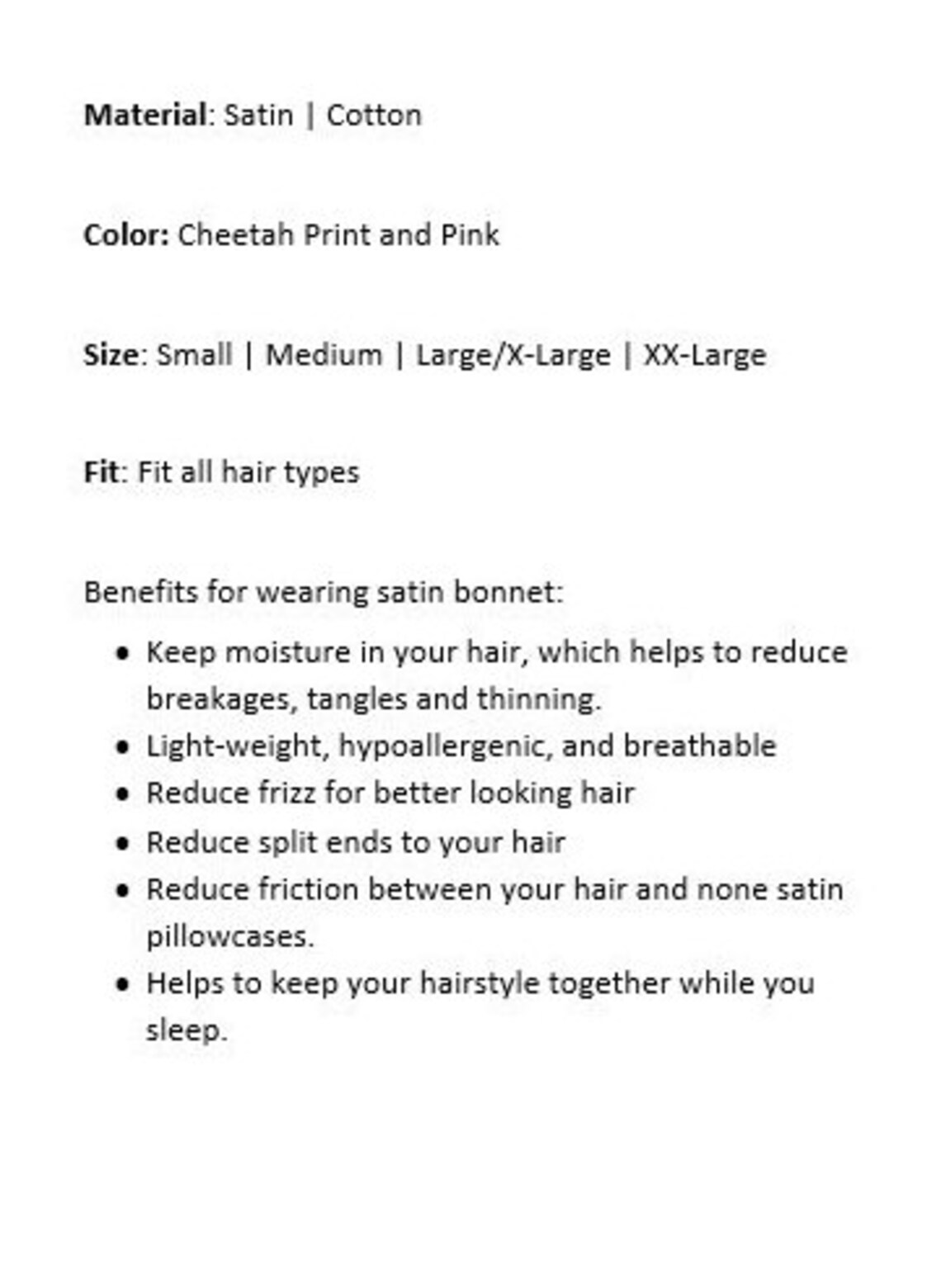 Cheetah/leopard 100% Satin Lined Bonnet Large Double Layer - Etsy