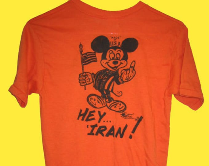 Vintage 70's Mickey Mouse Fuck You Iran Athmar Lounge Denver Colorado T ...