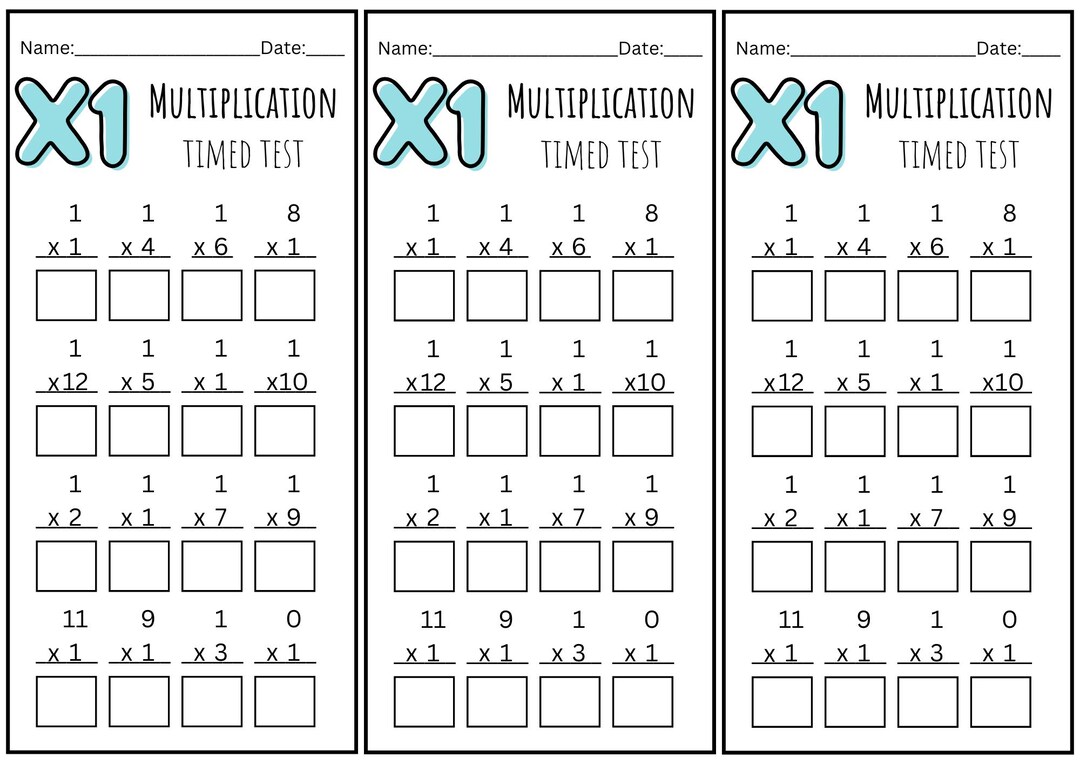 Multiplication Fact Practice - Etsy