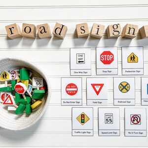 Road Sign Montessori Three Part Cards - Etsy