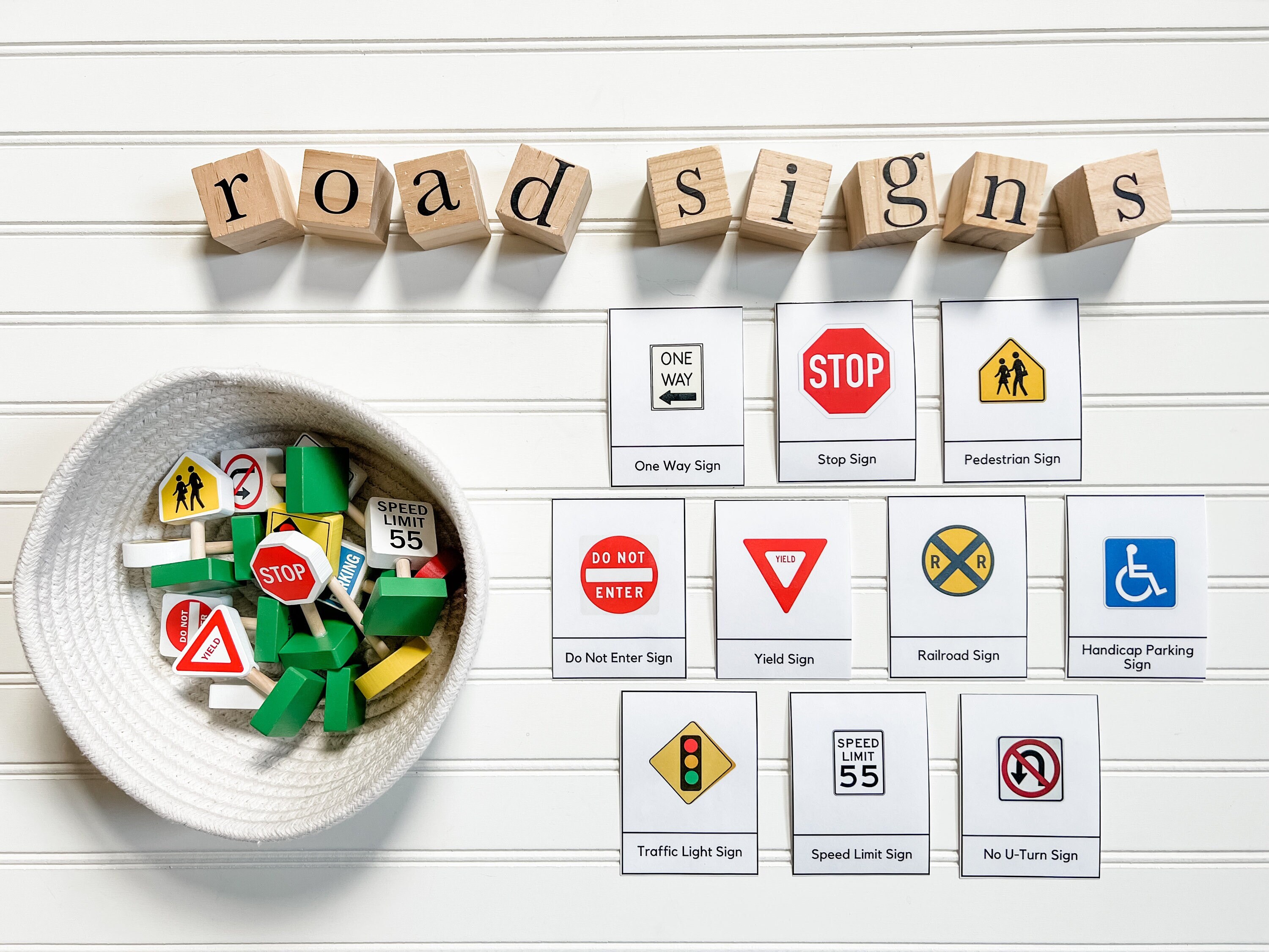 Road Sign Montessori Three Part Cards - Etsy