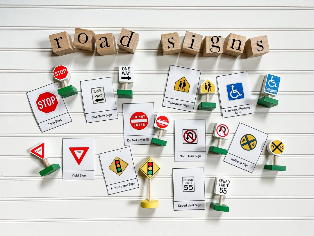 Road Sign Montessori Three Part Cards - Etsy