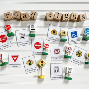 Road Sign Montessori Three Part Cards - Etsy