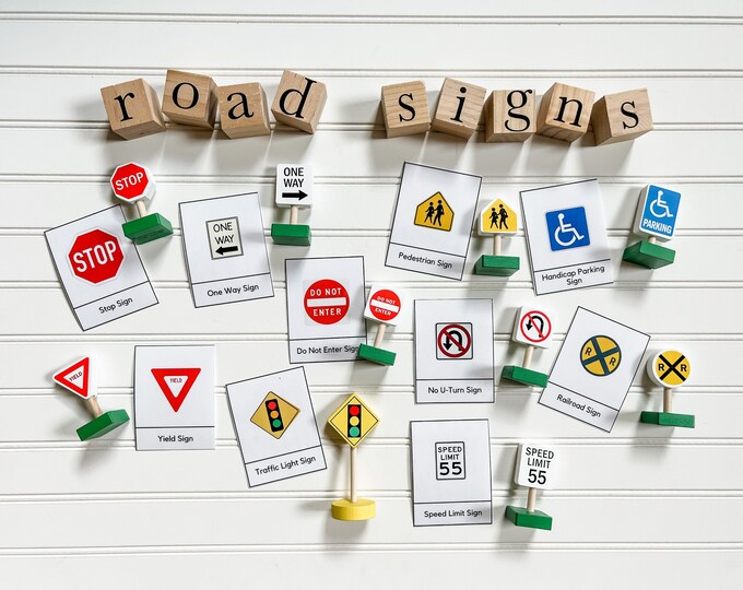Road Sign Montessori Three Part Cards - Etsy