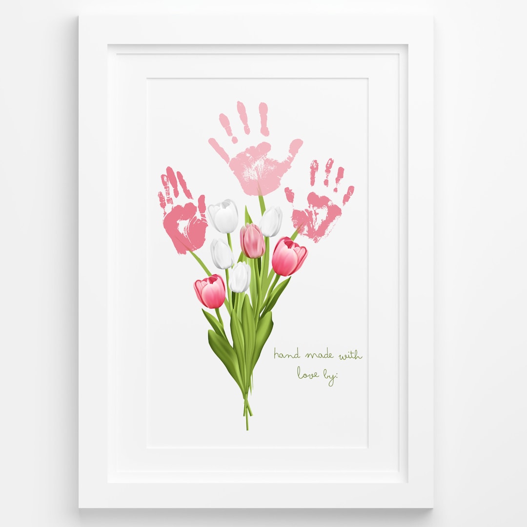 Mothers Day | Handprint | Floral Bouquet | Mom | Grandmas | Flower Art ...