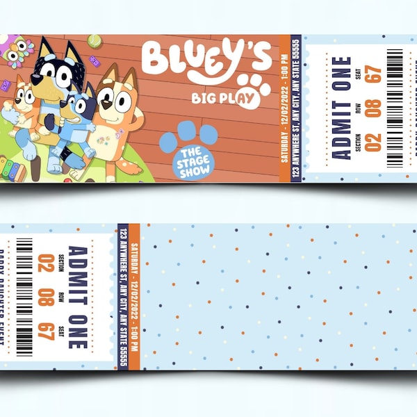 Bluey Ticket - Etsy Canada