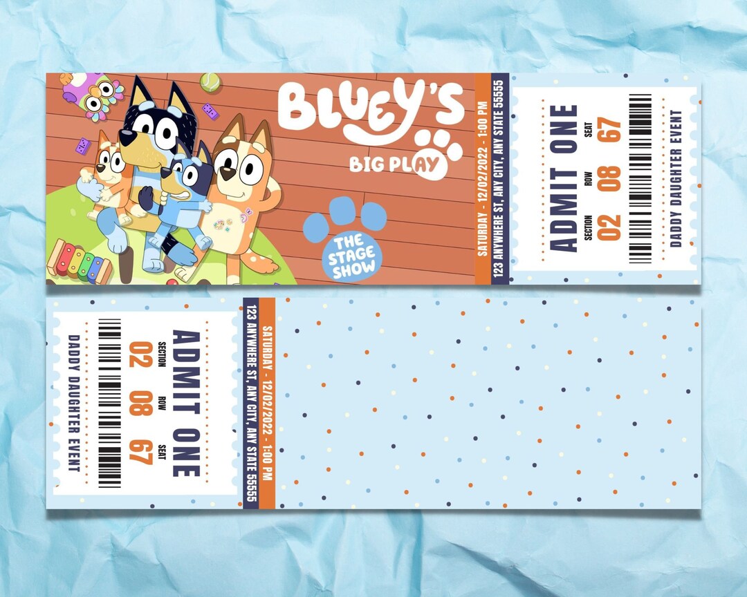 Digital Event Ticket Inspired by Bluey - Etsy