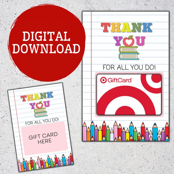 Christmas Giftcard Printable Thank You for All You Do - 60+ Gift Ideas ...