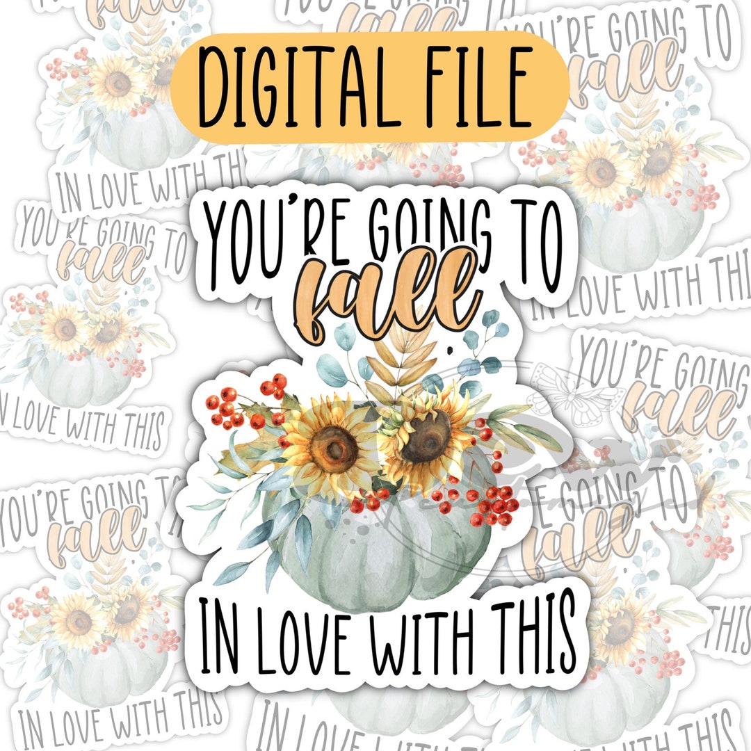 Happy Mail Sticker Design: Fall Pumpkin Sunflower PNG (digital Download ...