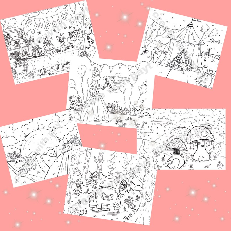 Cute/ Aesthetic/ 10 Pack/ Coloring Book/ Digital/ Download/ Woodland ...