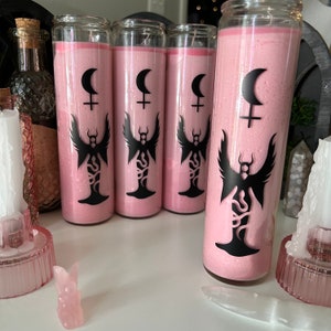 Lilith Candle | Deity Candle | Pink and Black Lilith Candle - Etsy