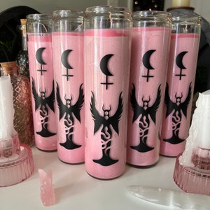 Lilith Candle | Deity Candle | Pink and Black Lilith Candle - Etsy