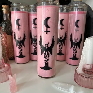 Lilith Candle | Deity Candle | Pink and Black Lilith Candle - Etsy